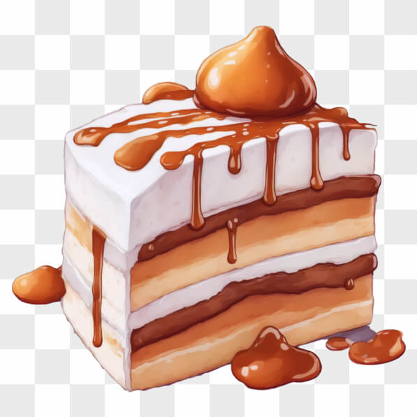 Download Indulgent Layered Cake with Caramel Drizzle Cartoons Online ...