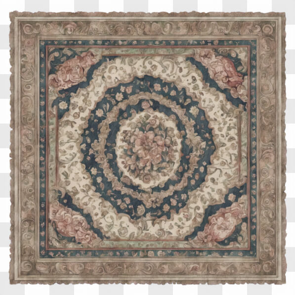 Baixe Design Têxtil Floral com Padrão Circular Cartoons - Creative Fabrica