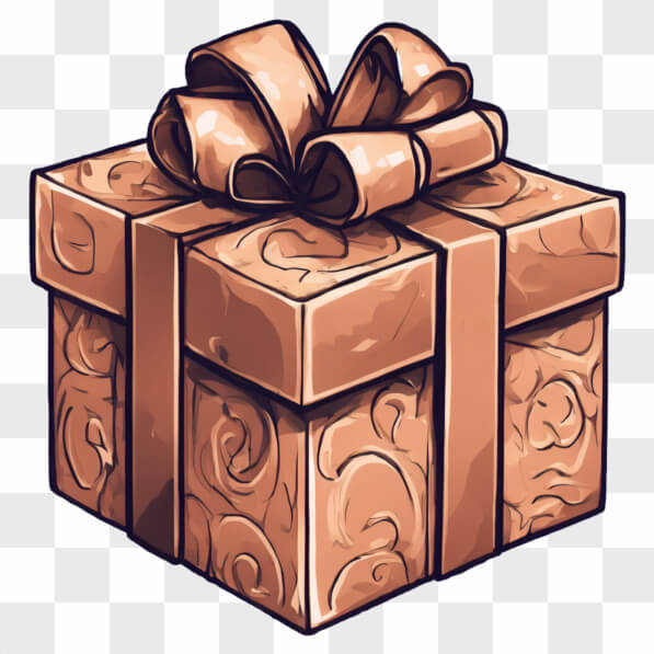 Download Elegant Gift Box with Bow Cartoons Online - Creative Fabrica