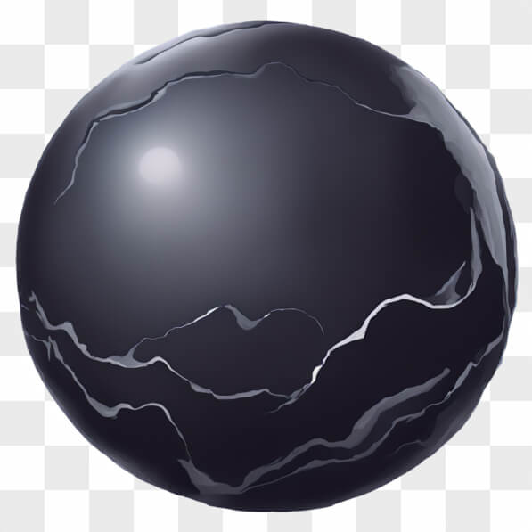 Download Glossy Black Sphere with Cracks Cartoons Online - Creative Fabrica