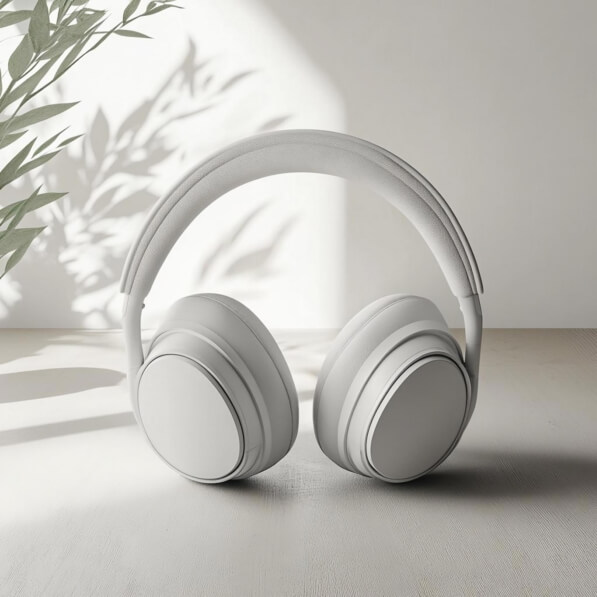 Download Stylish White Headphones in Natural Light Mockups Online ...