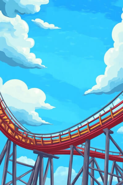 Download Vibrant Roller Coaster under Blue Sky Backgrounds Online ...