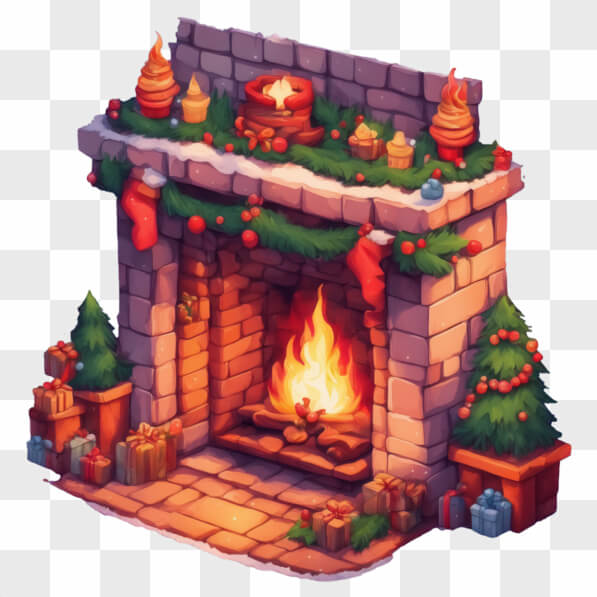 Download Feestelijk Versierde Open Haard voor Vakanties Cartoons online ...