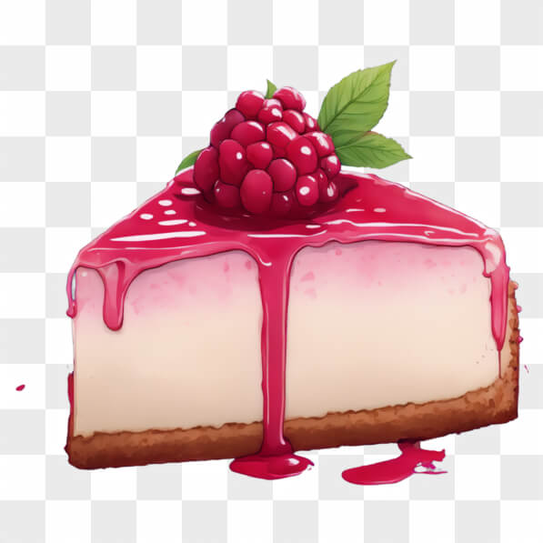 Download Delicious Raspberry Cheesecake Slice Cartoons Online ...