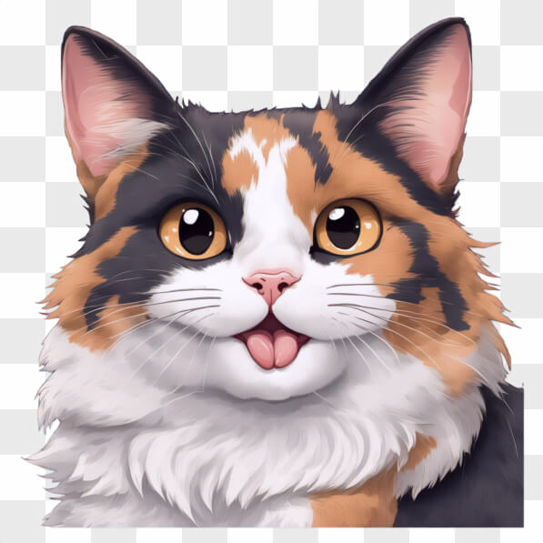 Download Cheerful Calico Cat Illustration Cartoons Online - Creative ...