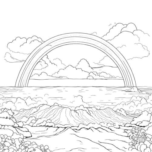 Download Cinderella Castle Coloring Page with Rainbow and Disney ...