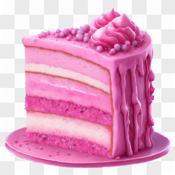 Download Vibrant Pink Layer Cake Slice Cartoons Online - Creative Fabrica