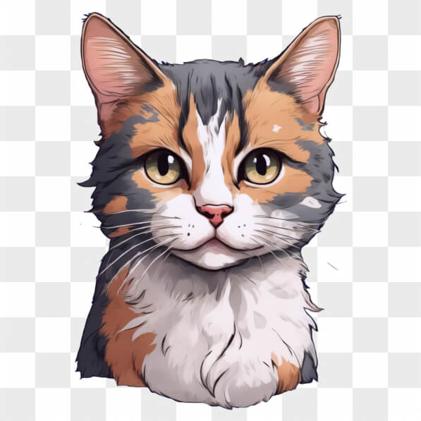 Download Close-up illustration of a calico cat Cartoons Online ...