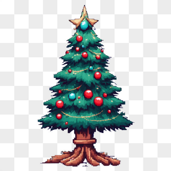 Download Pixel Art Christmas Tree Cartoons Online - Creative Fabrica