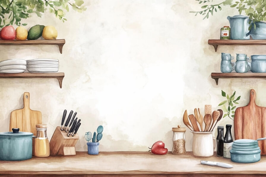 Download Cozy Kitchen Interior with Fresh Ingredients Backgrounds ...