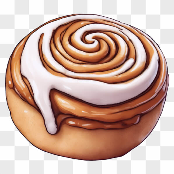 Download Cinnamon Roll with Icing Cartoons Online - Creative Fabrica