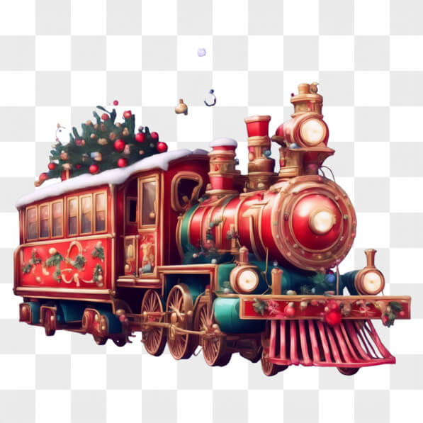 Download Christmas Train Decoration Cartoons Online - Creative Fabrica