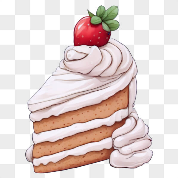 Descarga Rebanada de pastel con fresa y crema batida Cartoons En Línea ...