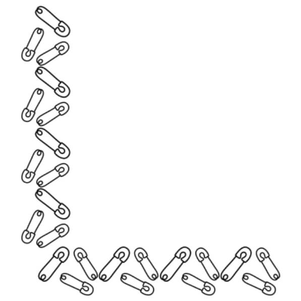 Download Decorative Arrangement of Safety Pins Borders & Corners Online ...