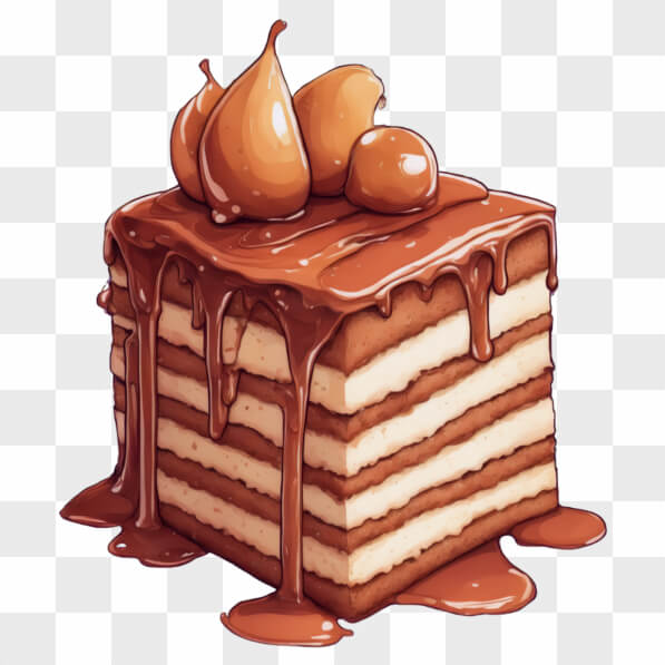 Download Delicious Layered Cake with Caramel Cartoons Online - Creative ...