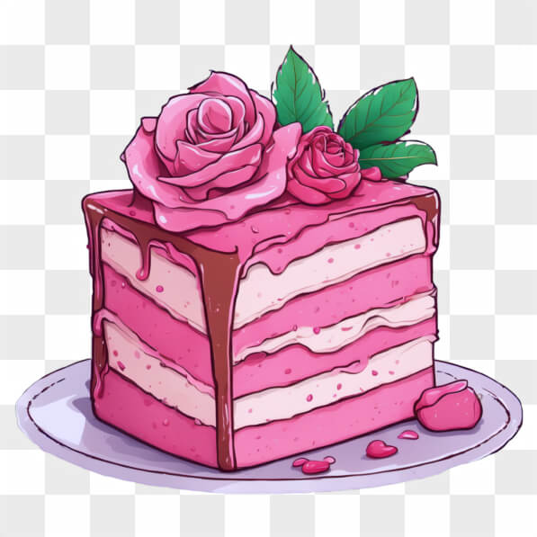 Descarga Pastel decorativo rosa con rosas Cartoons En Línea - Creative ...