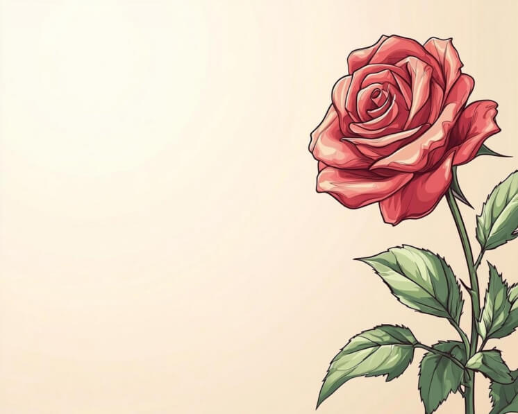 Descarga Rosa Ilustrada sobre Fondo Neutro Fondos En Línea - Creative ...