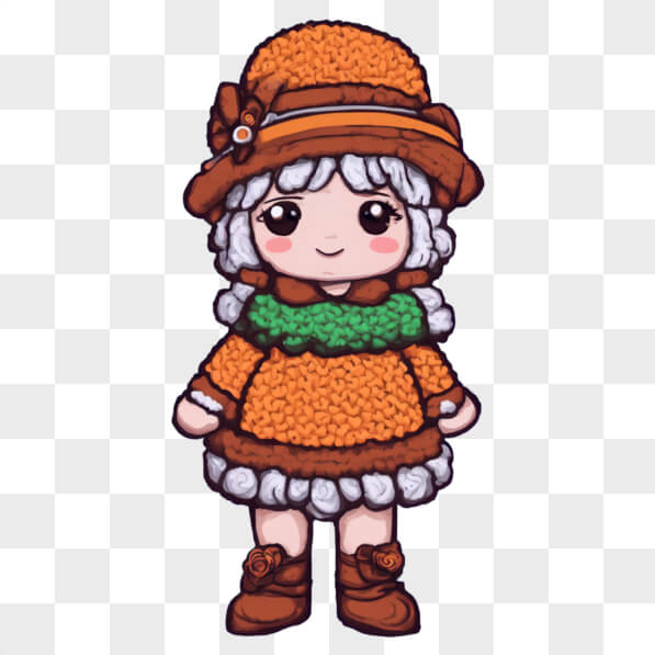 Download Whimsical Cartoon Character in Knitted Outfit Cartoons Online ...