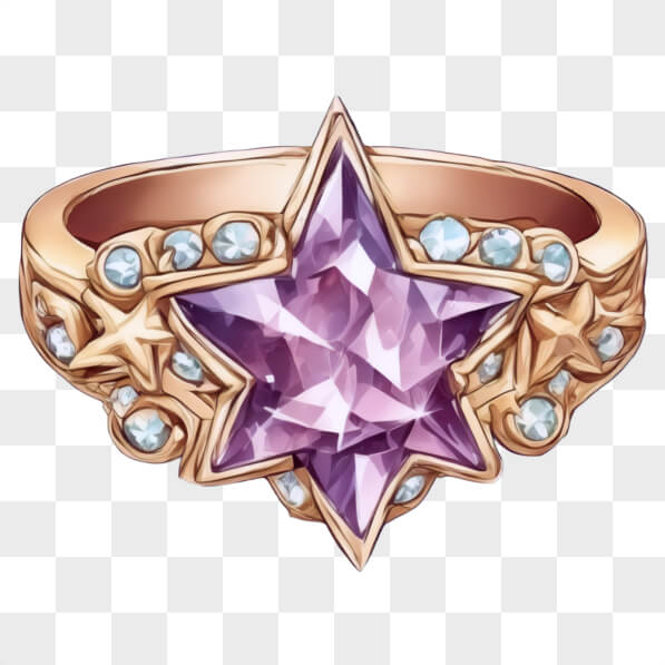 Download Elegant Star-Shaped Amethyst Ring Cartoons Online - Creative ...
