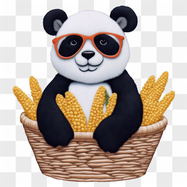 Download Playful Panda in Sunglasses with Corn Cartoons Online ...