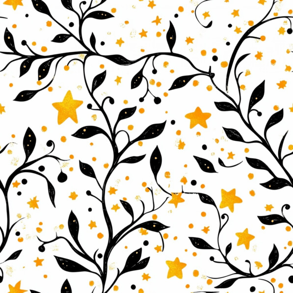 Download Whimsical Vines and Stars Pattern Patterns Online - Creative ...