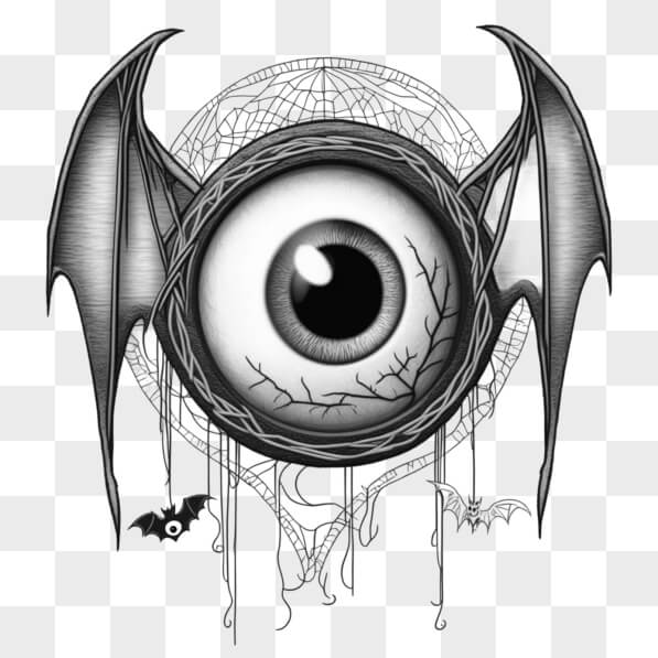 Descarga Ojo surrealista con alas de murciélago Bocetos En Línea ...