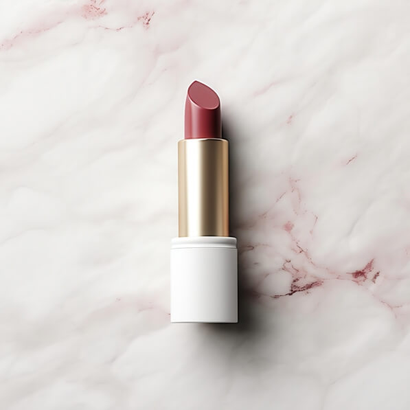 Descarga Lápiz labial elegante sobre superficie de mármol Mockups En ...