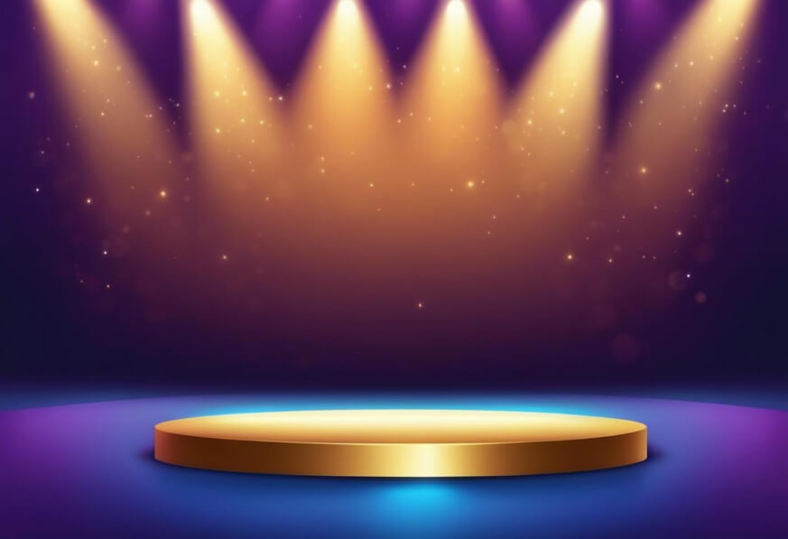 Download Illuminated Stage with Colorful Background Backgrounds Online ...