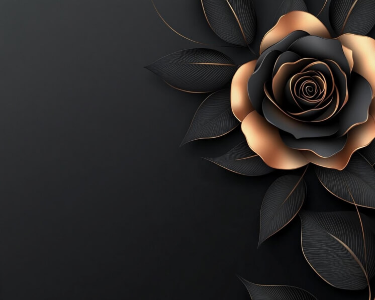 Download Elegant Black and Gold Paper Rose Backgrounds Online ...