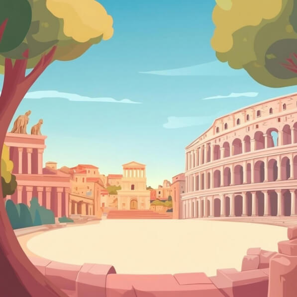 Scarica Vista stilizzata dell'antica Roma con il Colosseo Sfondi Online ...