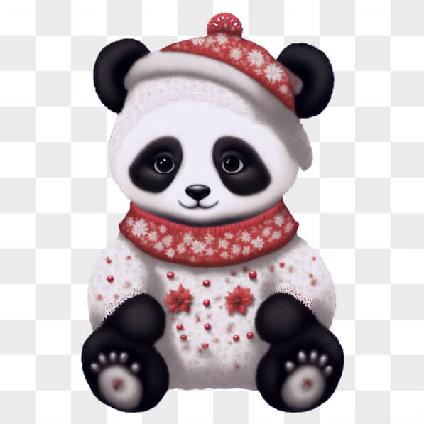 Download Cute Winter Panda Cartoons Online - Creative Fabrica