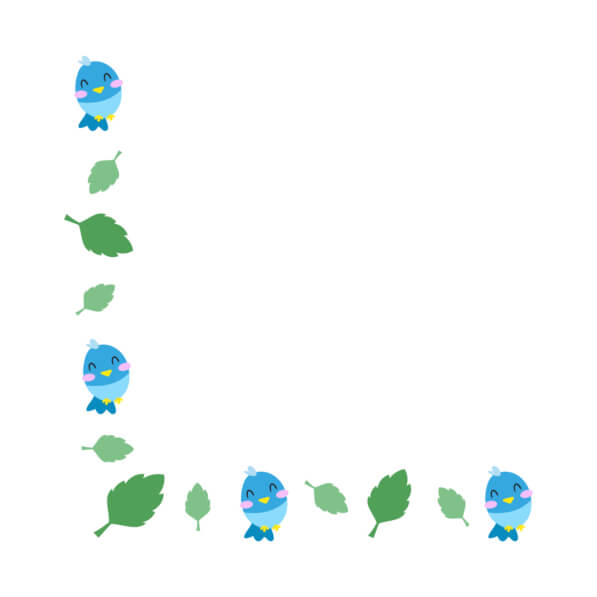 Download Cute Blue Birds and Leaves Border Design Borders & Corners ...