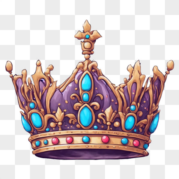 Download Ornate Crown with Blue and Red Gemstones Cartoons Online ...