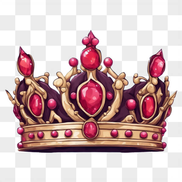 Download Royal Crown with Red Gemstones Cartoons Online - Creative Fabrica