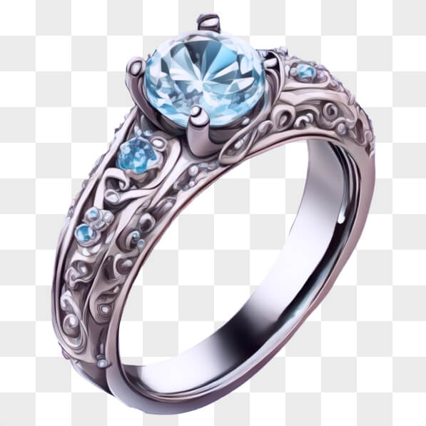 Download Elegant Light Blue Gemstone Ring Cartoons Online - Creative ...