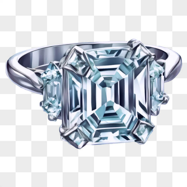 Download Elegant Emerald-Cut Ring Cartoons Online - Creative Fabrica