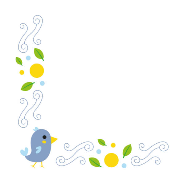 Download Whimsical Nature Border Design with Blue Bird and Sun Borders ...