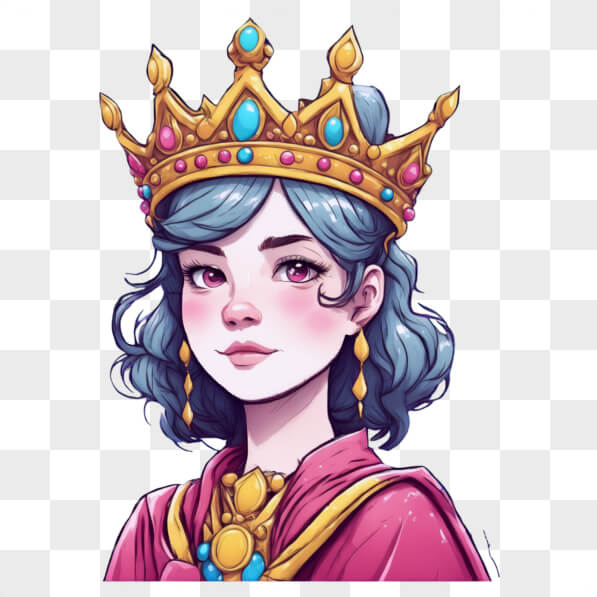 Download Young Queen with Crown Cartoons Online - Creative Fabrica