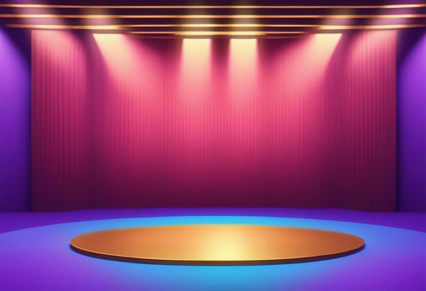 Download Colorful Stage Set with Oval Platform Backgrounds Online ...