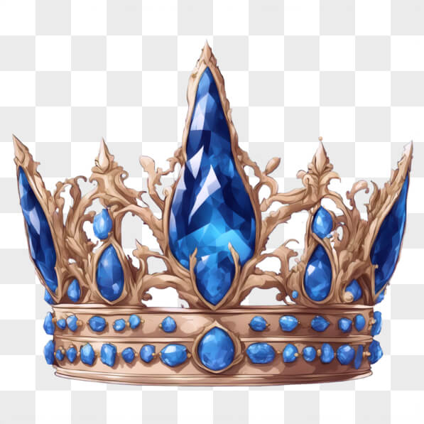 Download Ornate Blue Gem Crown Cartoons Online - Creative Fabrica