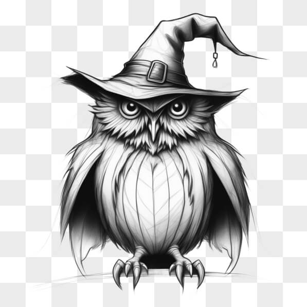 Descarga Búho estilizado con sombrero de bruja Bocetos En Línea ...