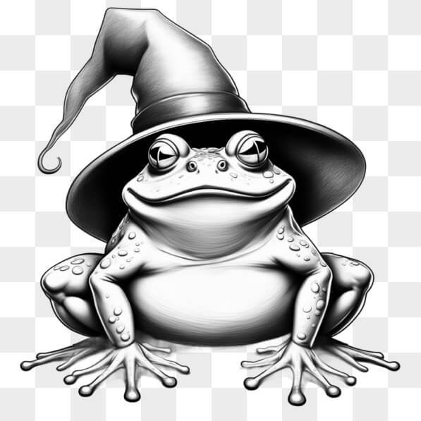 Download Whimsical Frog with Wizard Hat Sketches Online - Creative Fabrica
