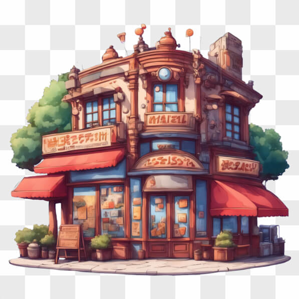 Download Charming Corner Building in Animated Style Cartoons Online ...