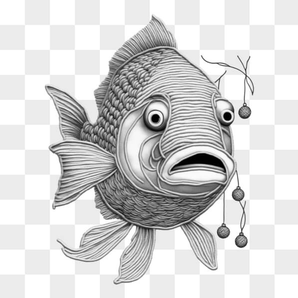 Download Stylized Fish Illustration with Whimsical Elements Sketches ...