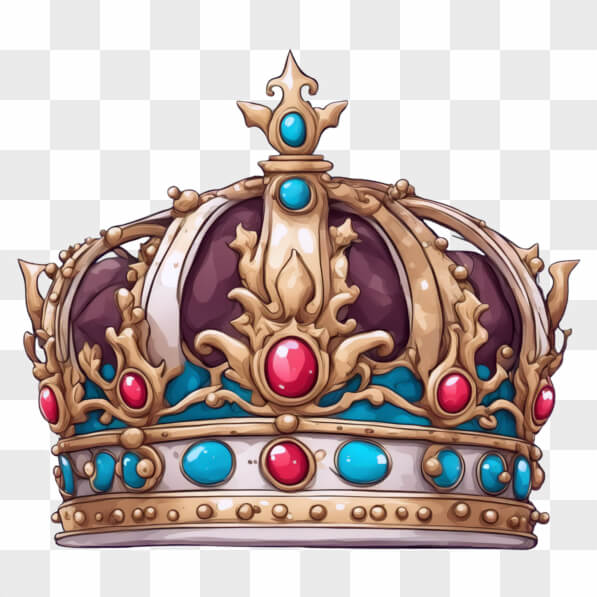 Download Ornate Crown with Gemstones Cartoons Online - Creative Fabrica