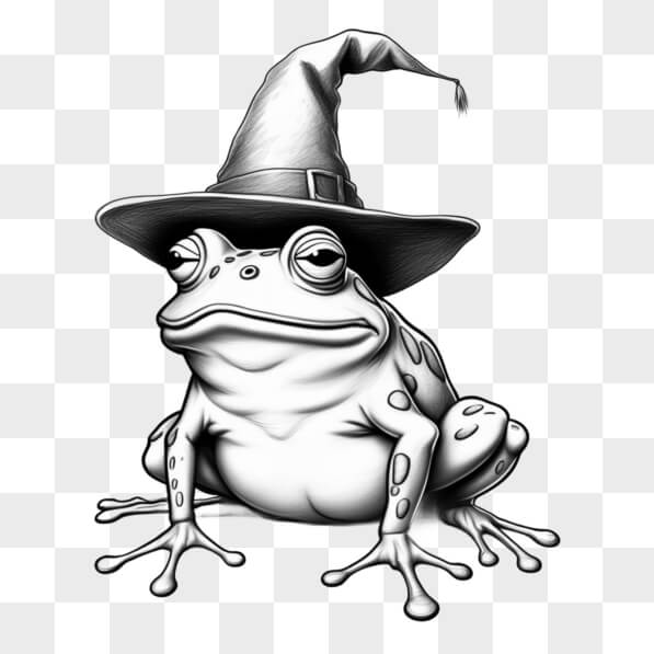 Download Whimsical Frog in Wizard Hat Sketches Online - Creative Fabrica