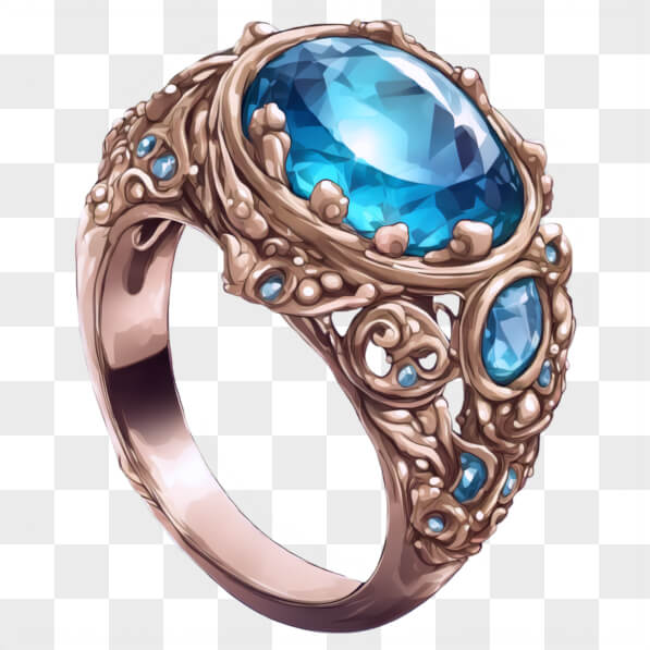 Download Intricate Blue Gemstone Ring Cartoons Online - Creative Fabrica