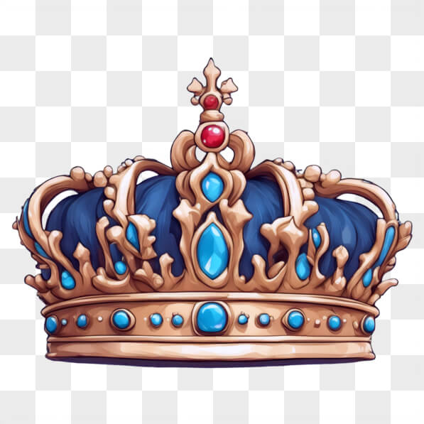 Download Ornate Crown with Blue and Red Gemstones Cartoons Online ...