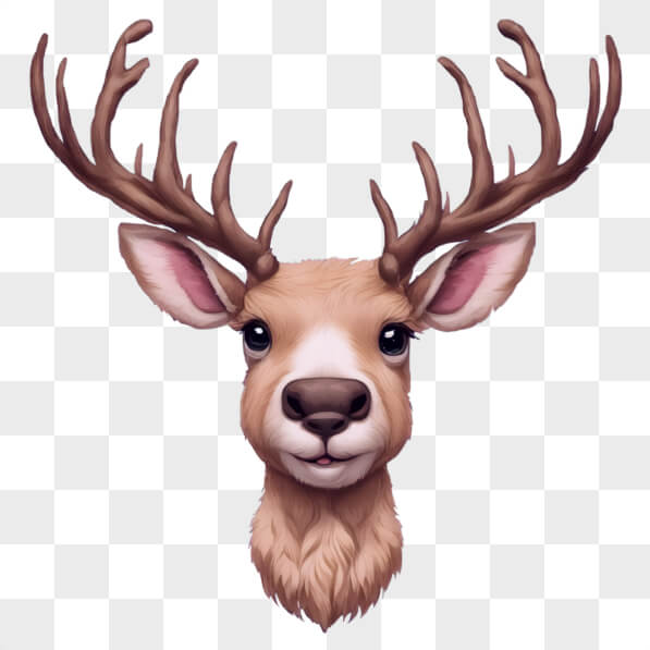 Download Cartoon Deer with Antlers Cartoons Online - Creative Fabrica