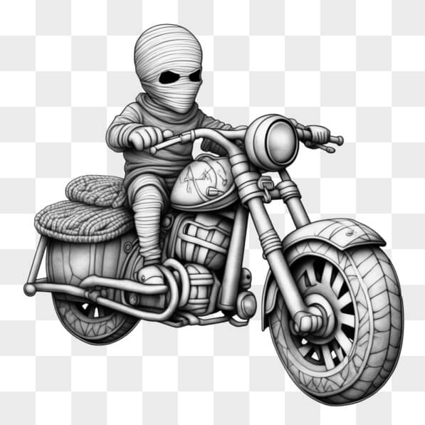 Download Mummy Riding a Vintage Motorcycle Sketches Online - Creative ...